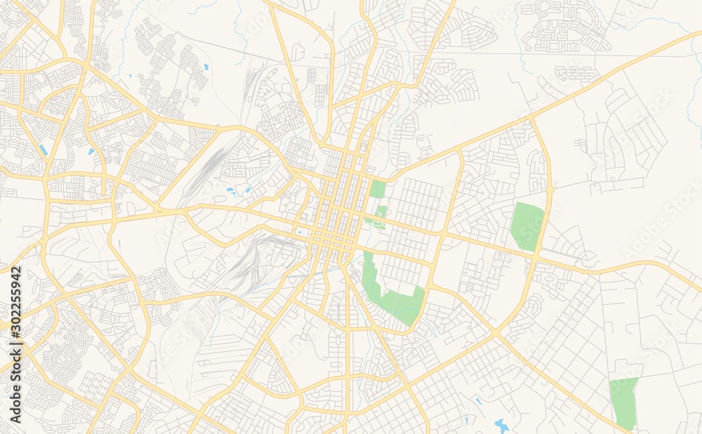 Printable street map of Bulawayo, Zimbabwe Stock Vector | Adobe Stock