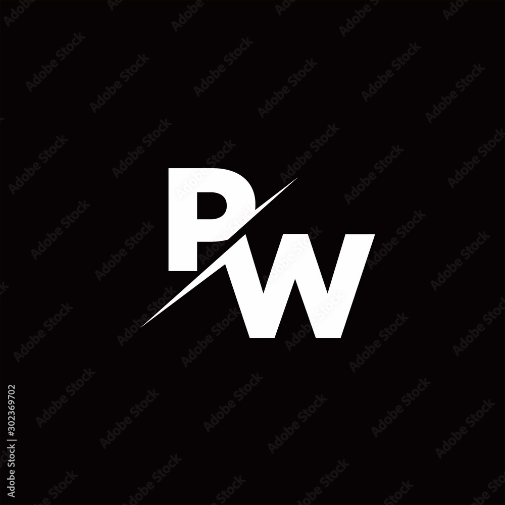 PW Logo Letter Monogram Slash with Modern logo designs template Stock ...