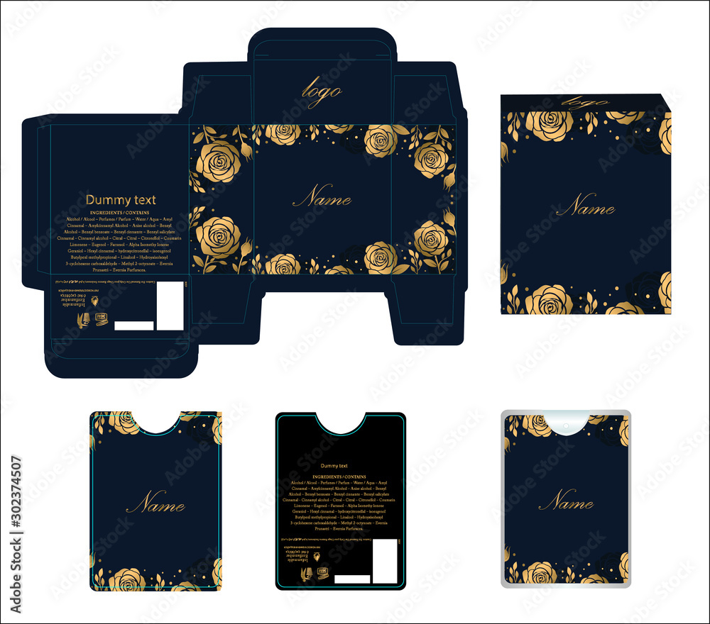Packaging design, perfume luxury box design template and mock up box ...