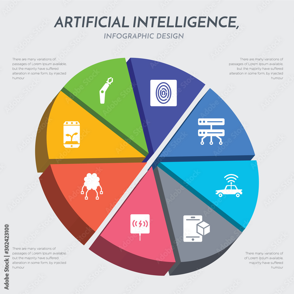 artificial intelligence, concept 3d chart infographics design included ...