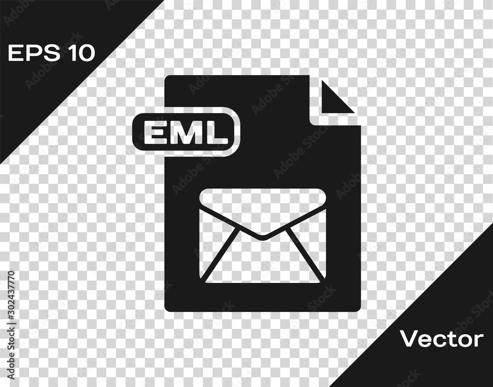 Grey EML file document. Download eml button icon isolated on ...