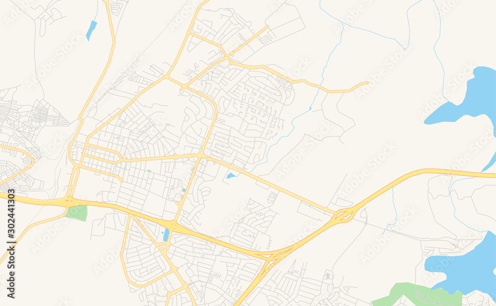 Printable street map of Witbank, South Africa Stock Vector | Adobe Stock