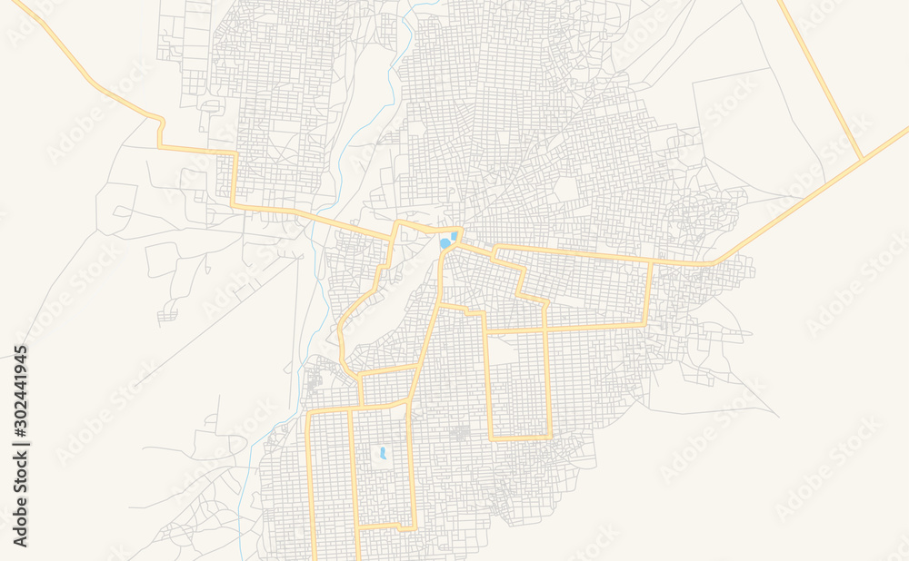 Printable street map of El Fasher, Sudan Stock Vector | Adobe Stock