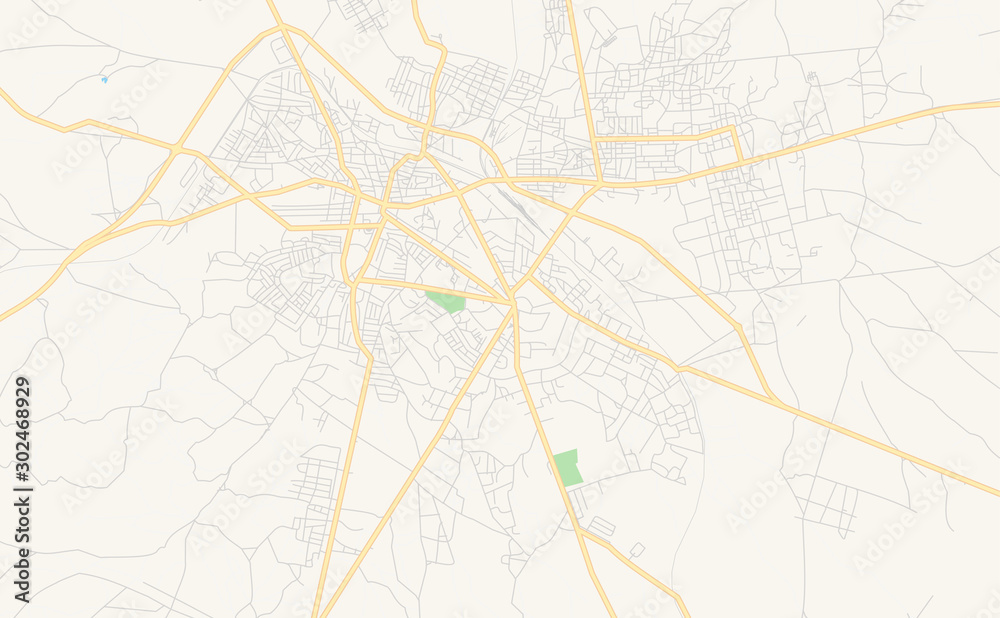 Printable street map of Tabora, Tanzania Stock Vector | Adobe Stock