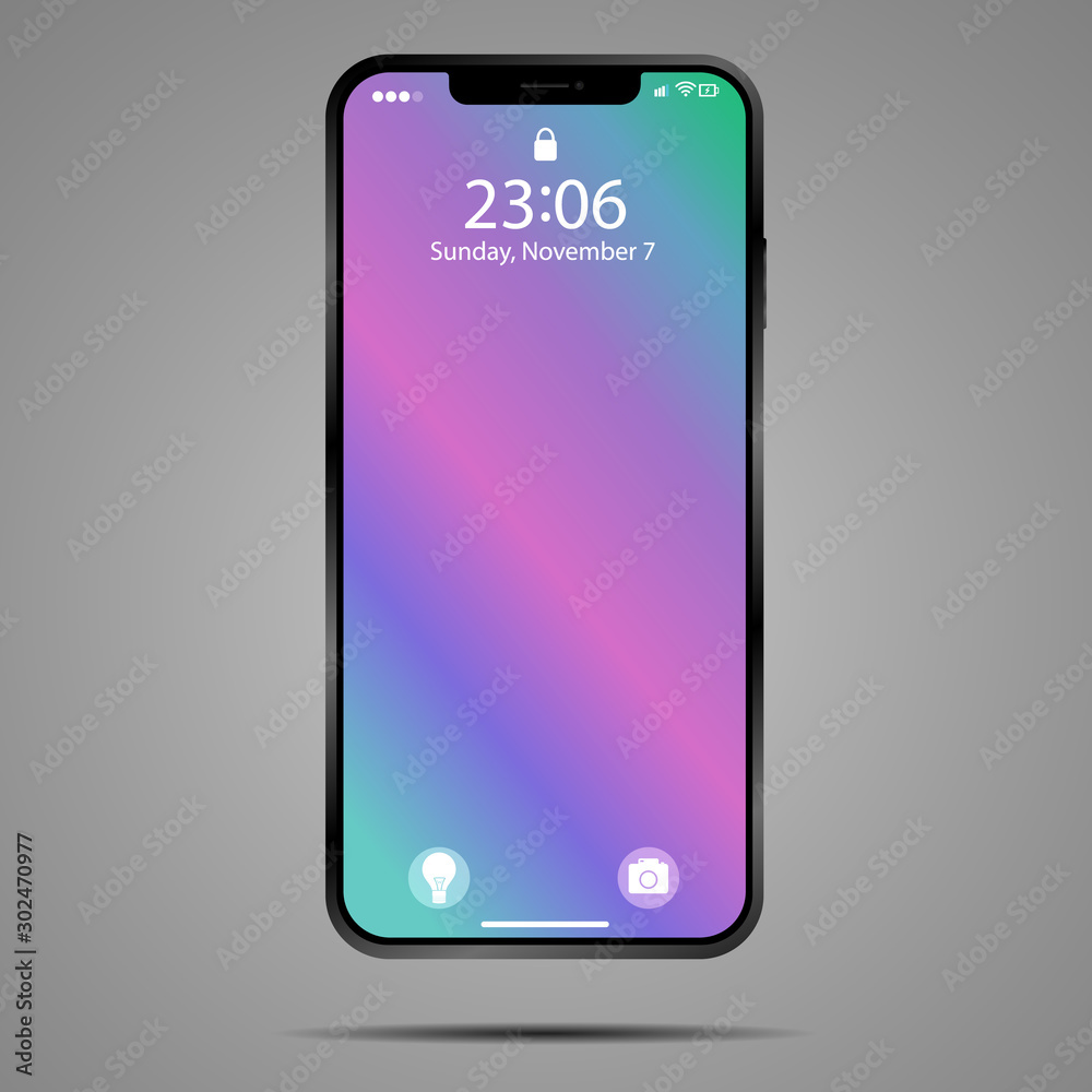 Mobile Smartphone vector illustration. Original design mockup screen ...