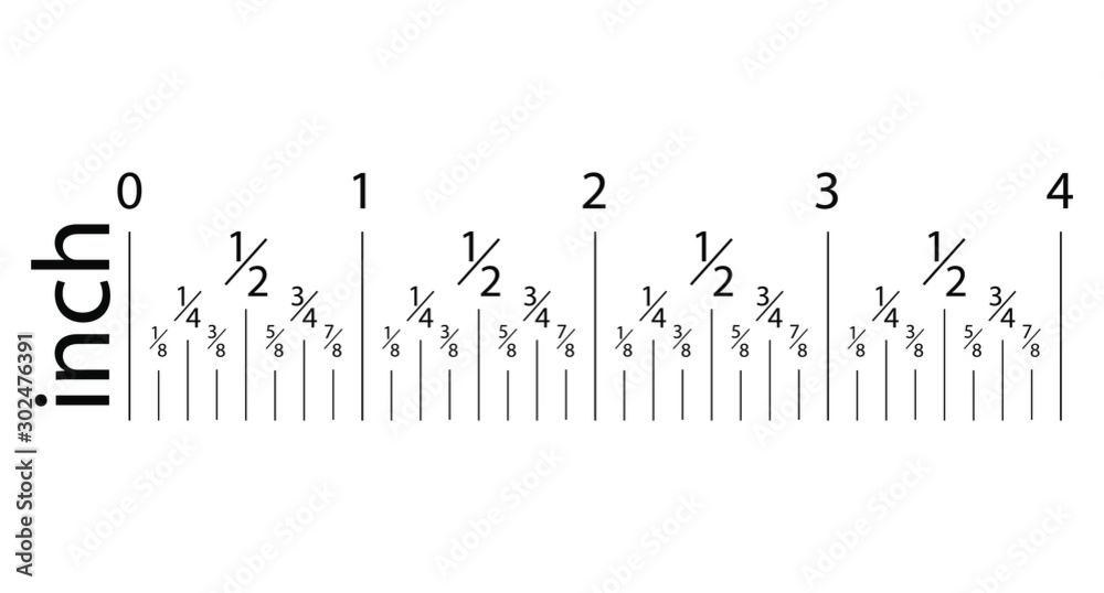 Original Inches, Inch Ruler. Measuring tool, Graduation grid, flat ...