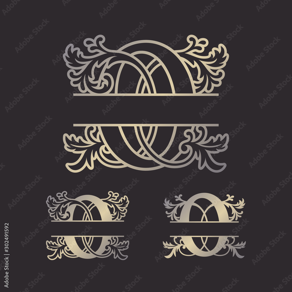 Alphabet Split Monograms, Split Letter Monogram, Alphabet Frame Font ...