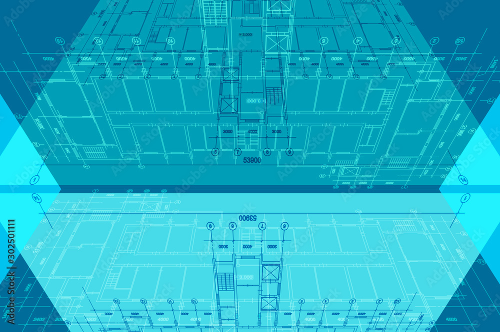 Architectural background with technical drawings. Site plan texture ...