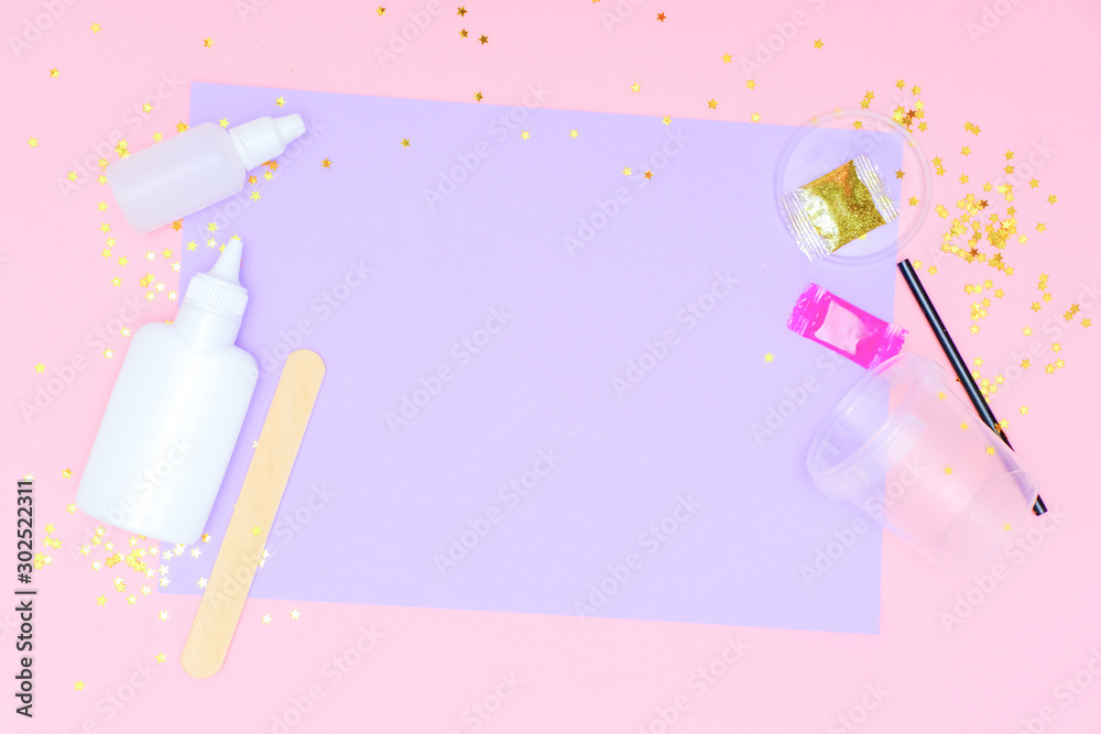 How to make slime at home. Children art project. DIY concept. Kids ...