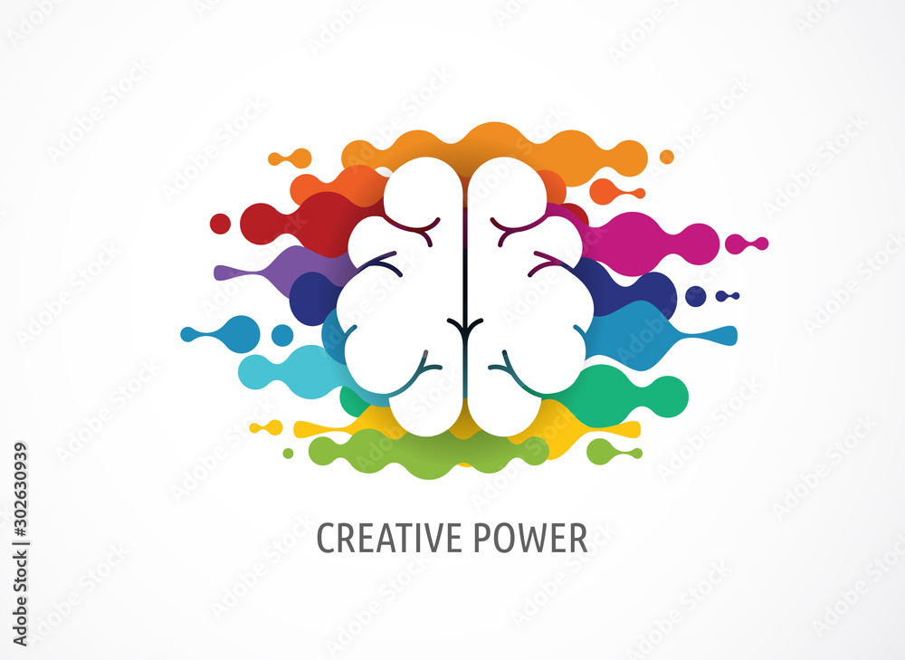 Brain, Creative mind, learning and design icons, logos. Man head ...