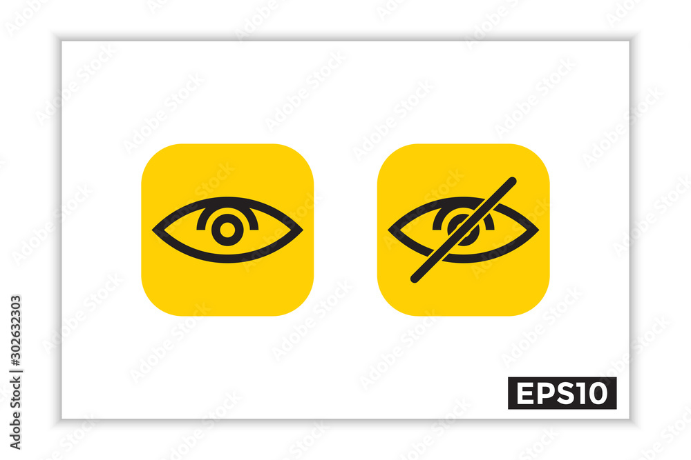 Praca wektorowa bez tantiem: visible and invisible icons, hide icons ...