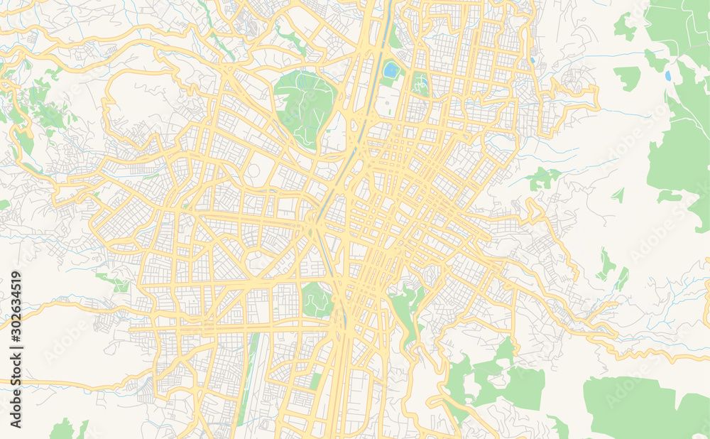 Printable street map of Medellin, Colombia Stock Vector | Adobe Stock
