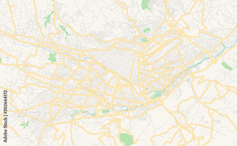 Printable street map of Cuenca, Ecuador Stock Vector | Adobe Stock