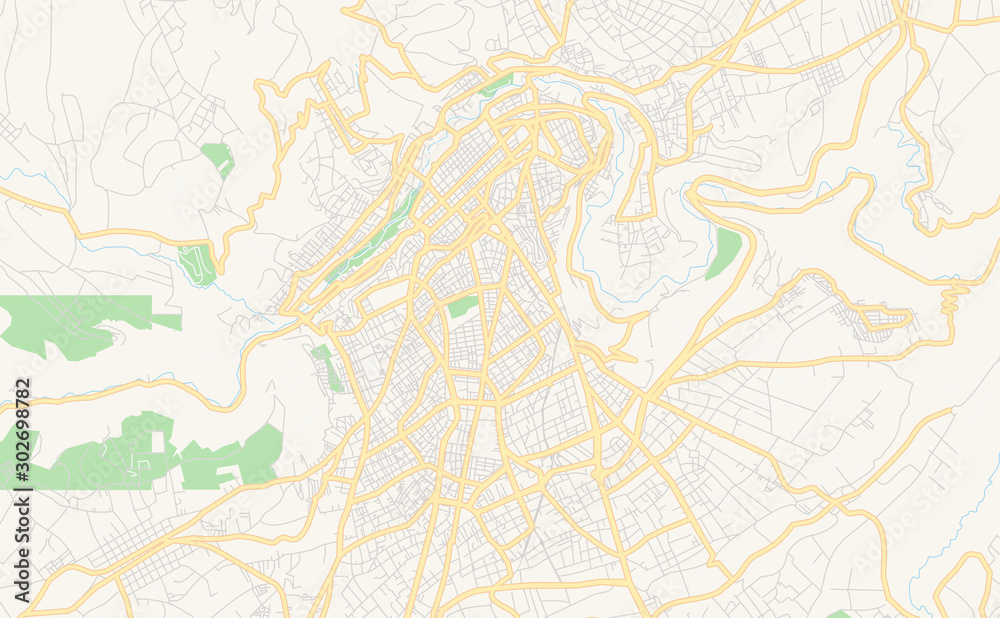 Vector de Stock Printable street map of Ambato, Ecuador | Adobe Stock