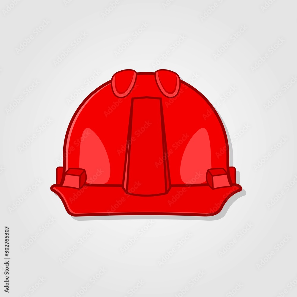 Red safety hard hat isolated on transparent background. Flat style ...