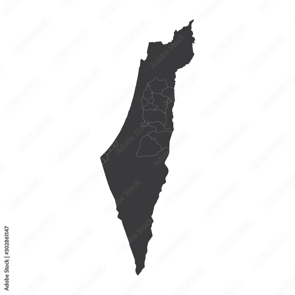 palestine map on white background vector, palestine Map Outline Shape ...