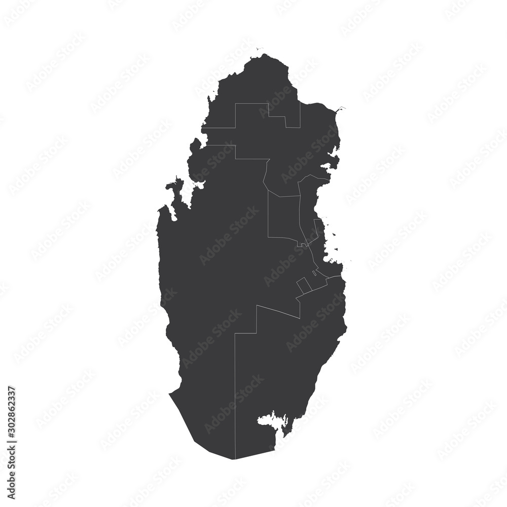 Vector de Stock Qatar map on white background vector, Qatar Map Outline ...