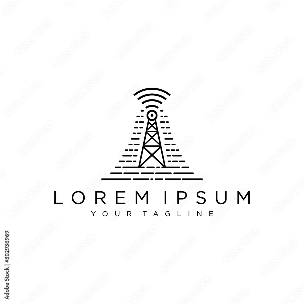 Tower signal icon template. Radio antenna. Broadcasting tower ...