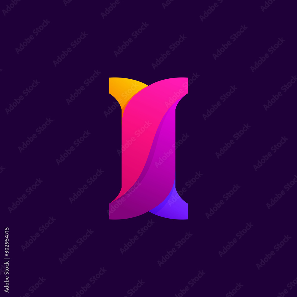 Overlapping gradients letter I logo design idea. Stock Vector | Adobe Stock