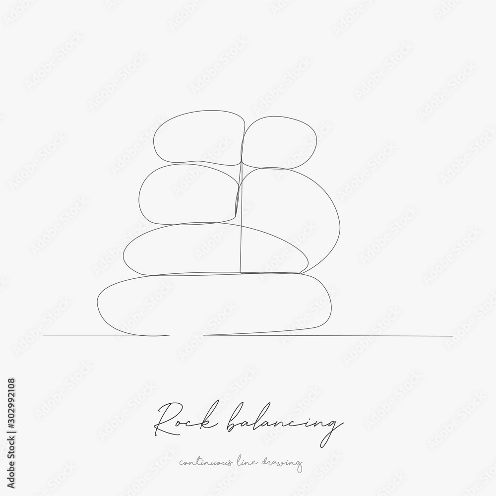 continuous line drawing. rock balancing. simple vector illustration ...