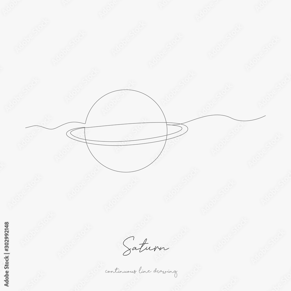 continuous line drawing. saturn. simple vector illustration. saturn ...