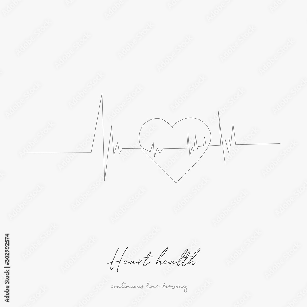 continuous line drawing. heart health. simple vector illustration ...