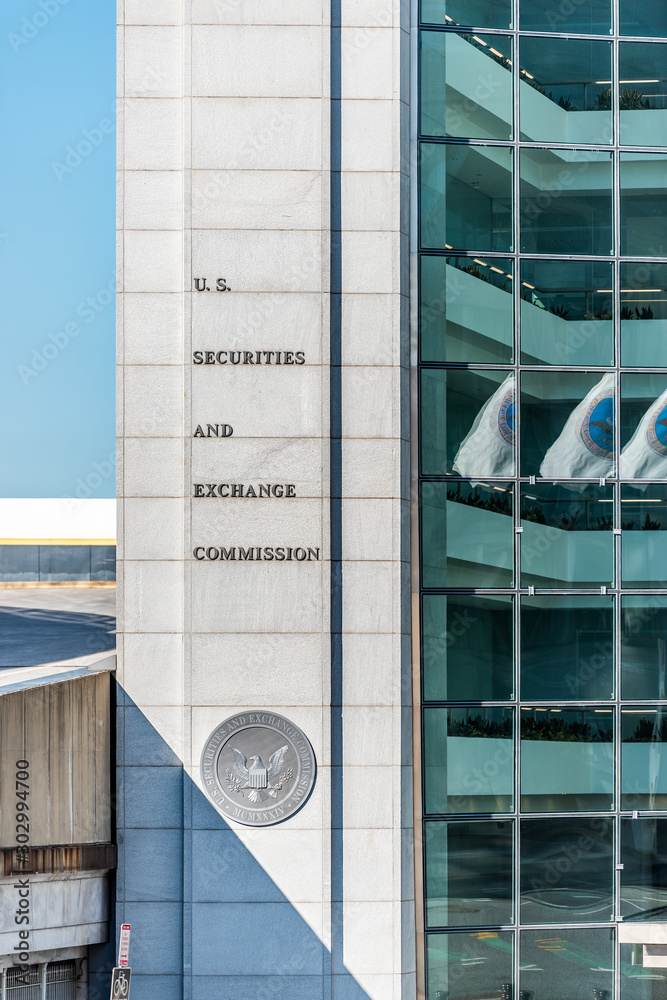 Washington DC, USA - October 12, 2018: US United States Securities and ...