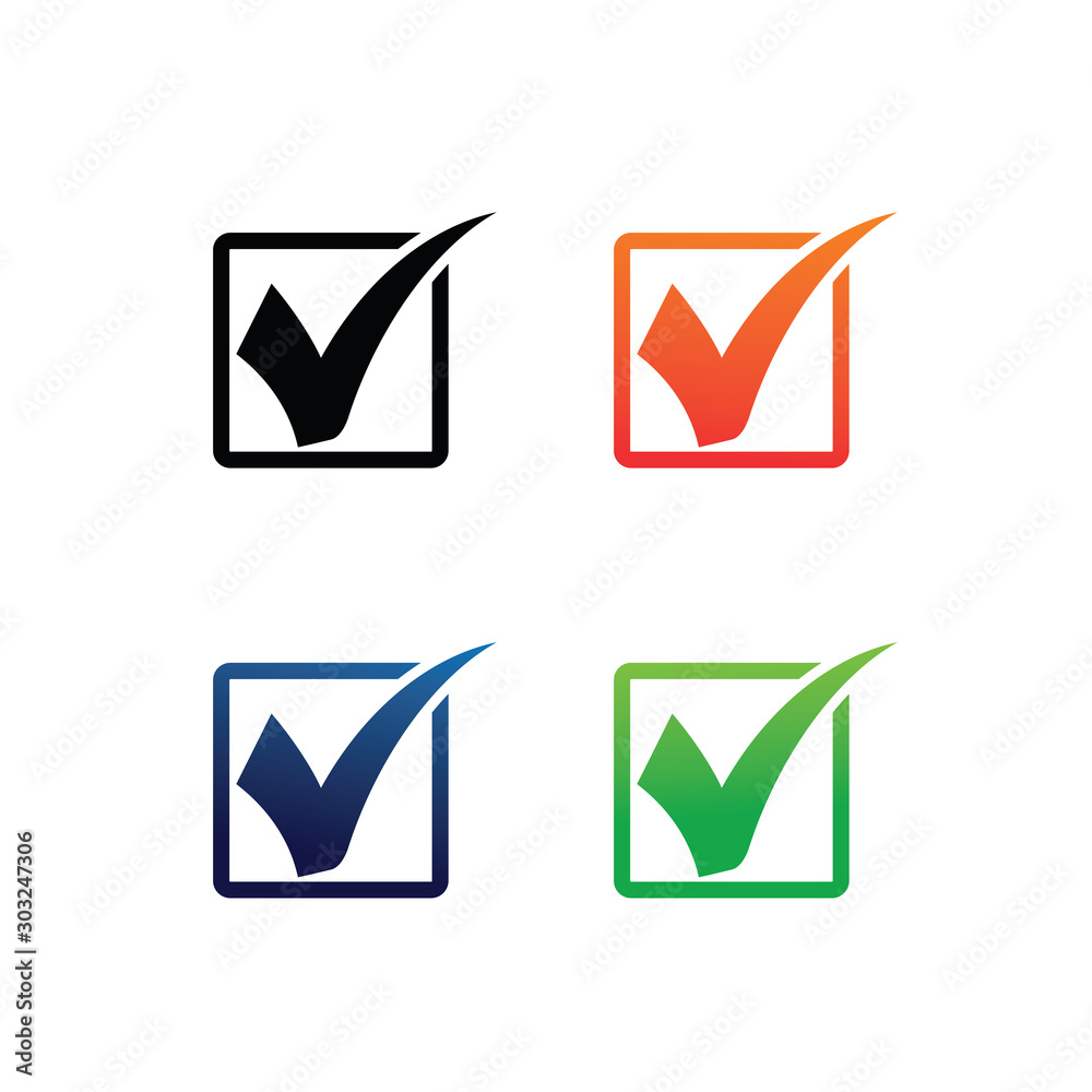 Verify Icon, Check mark logo vector, Check mark icon vector 素材庫向量圖 ...
