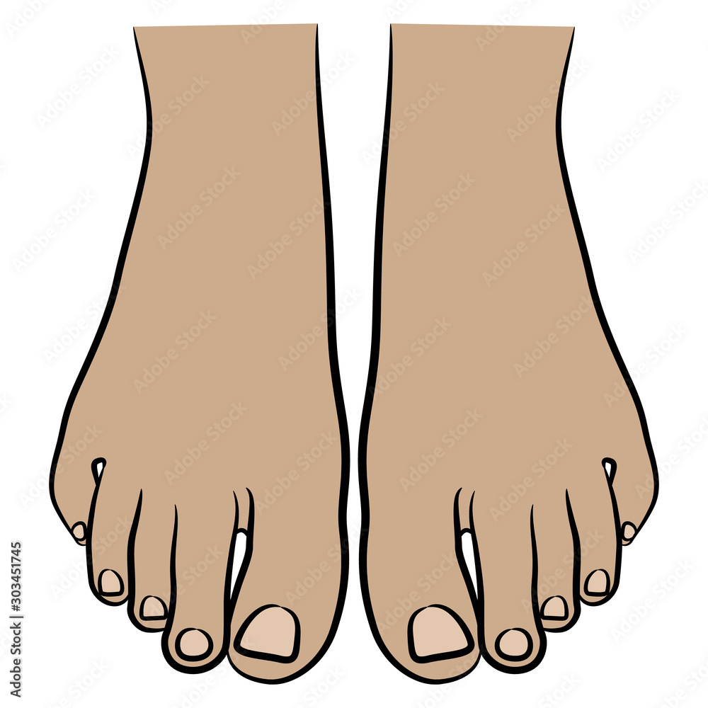 how to draw a foot top view