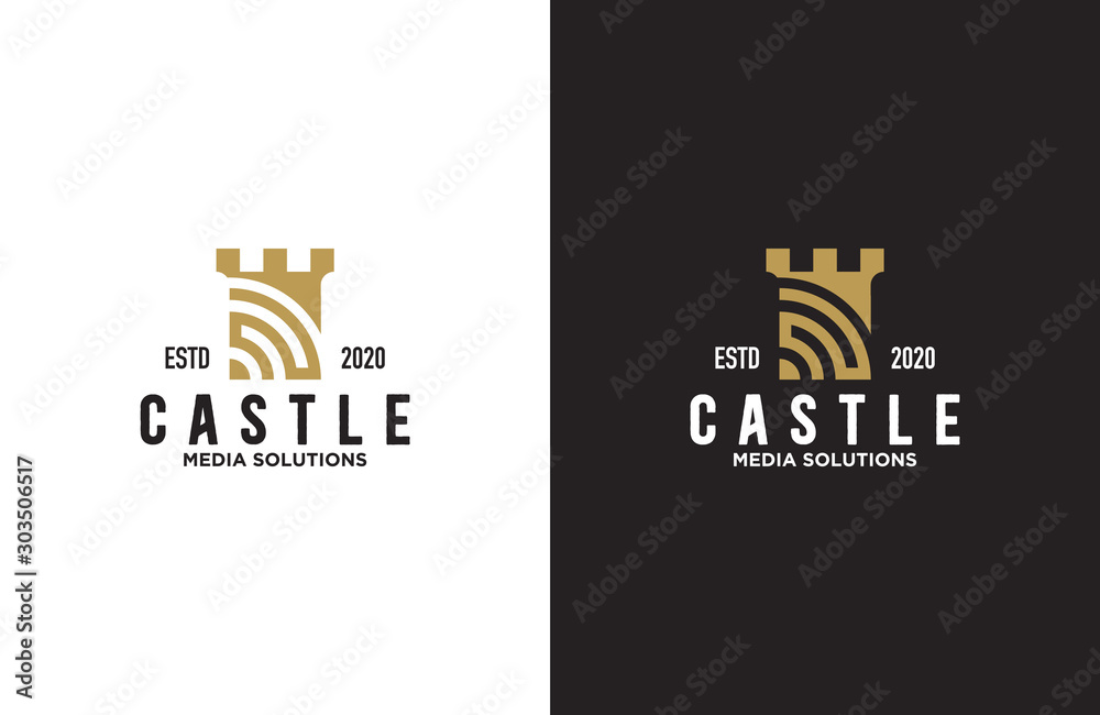 Amazing castle logo design illustration Stock Vector | Adobe Stock