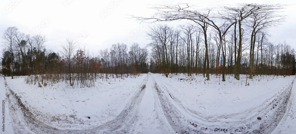 Winter Landscape in HDRI Panorama Stock Photo | Adobe Stock