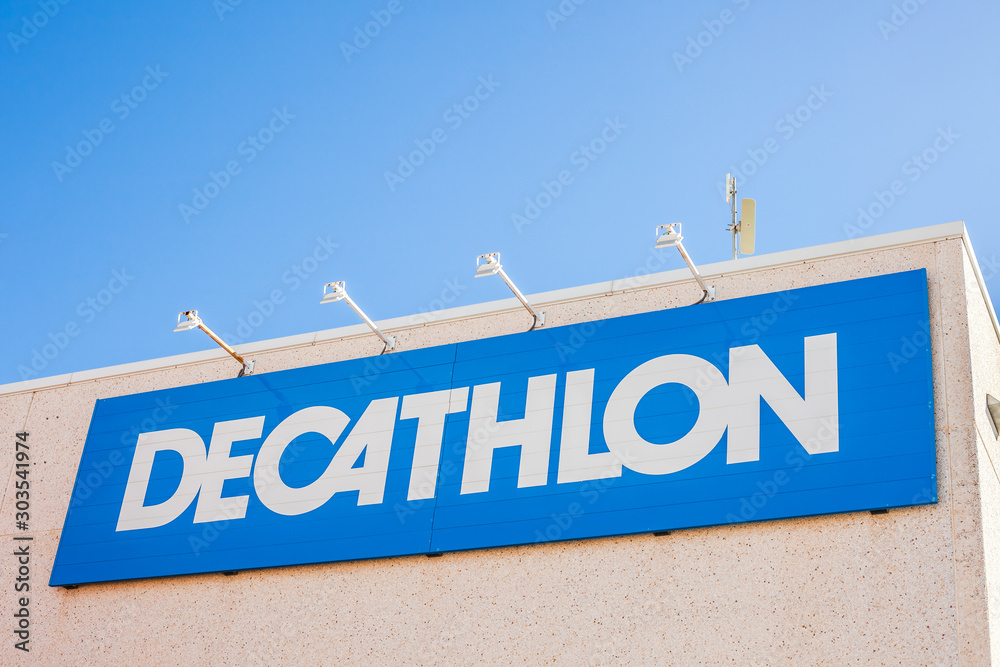 Decathlon store brand logo at building Stock Photo | Adobe Stock