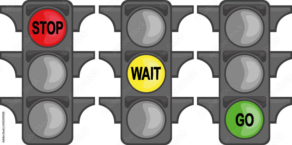 Traffic lights. Stop wait go sign. Stock Vector | Adobe Stock