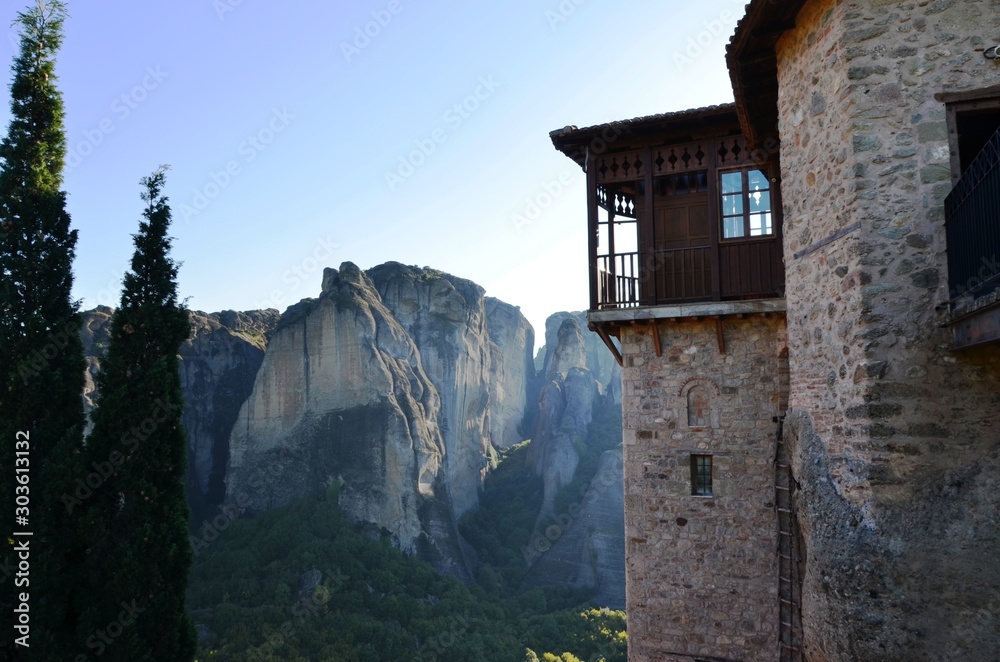 Foto de Stock Meteora, Polichni, Greece. 10/24/2019. the famous ...