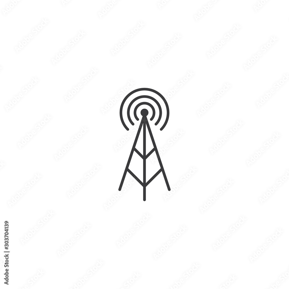 Wireless tower logo illustration vector icon Stock Vector | Adobe Stock