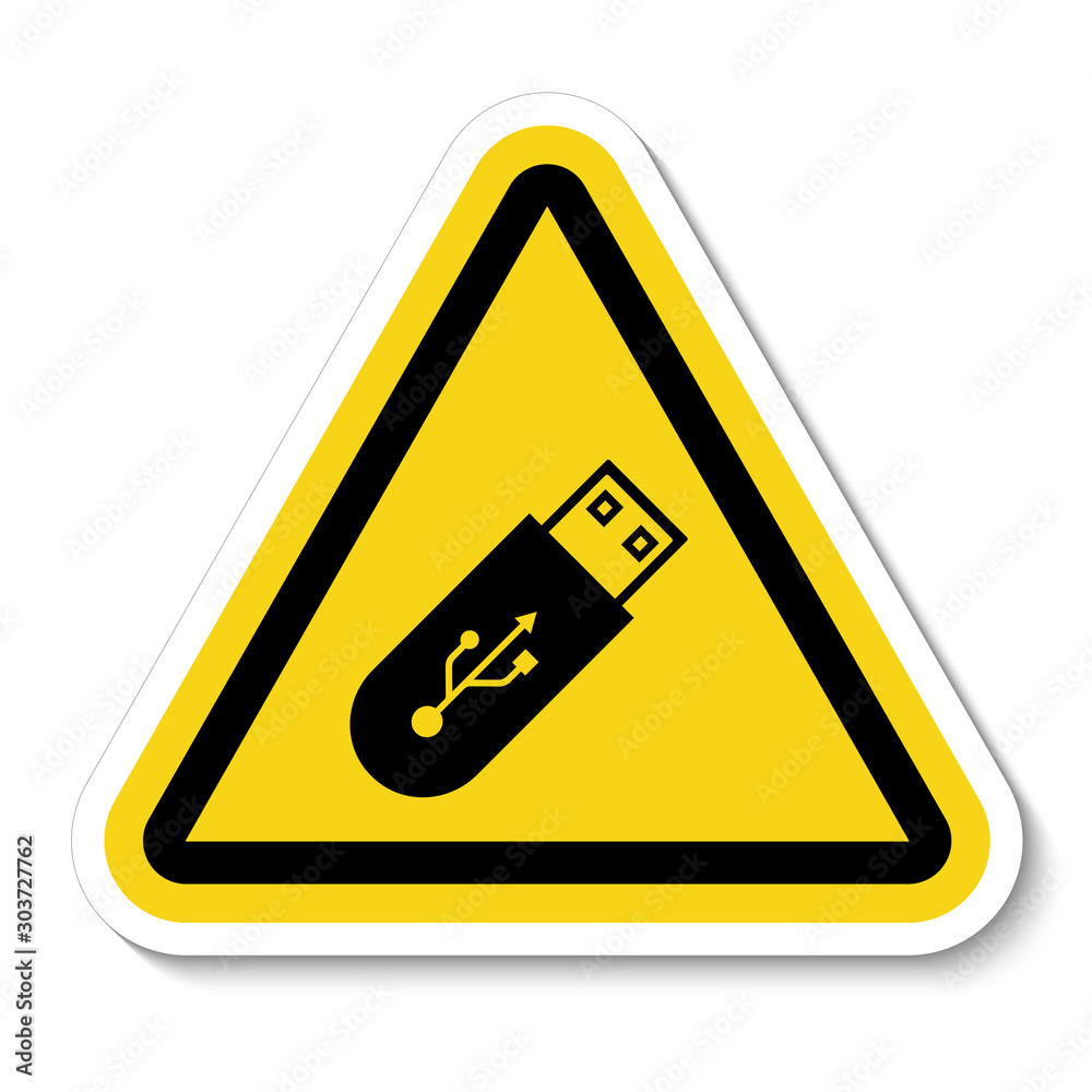 Do Not Use Flash Drive Symbol Sign Isolate On White Background,Vector ...