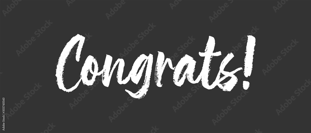 Congrats lettering. Handwritten modern calligraphy. Vector illustrated ...