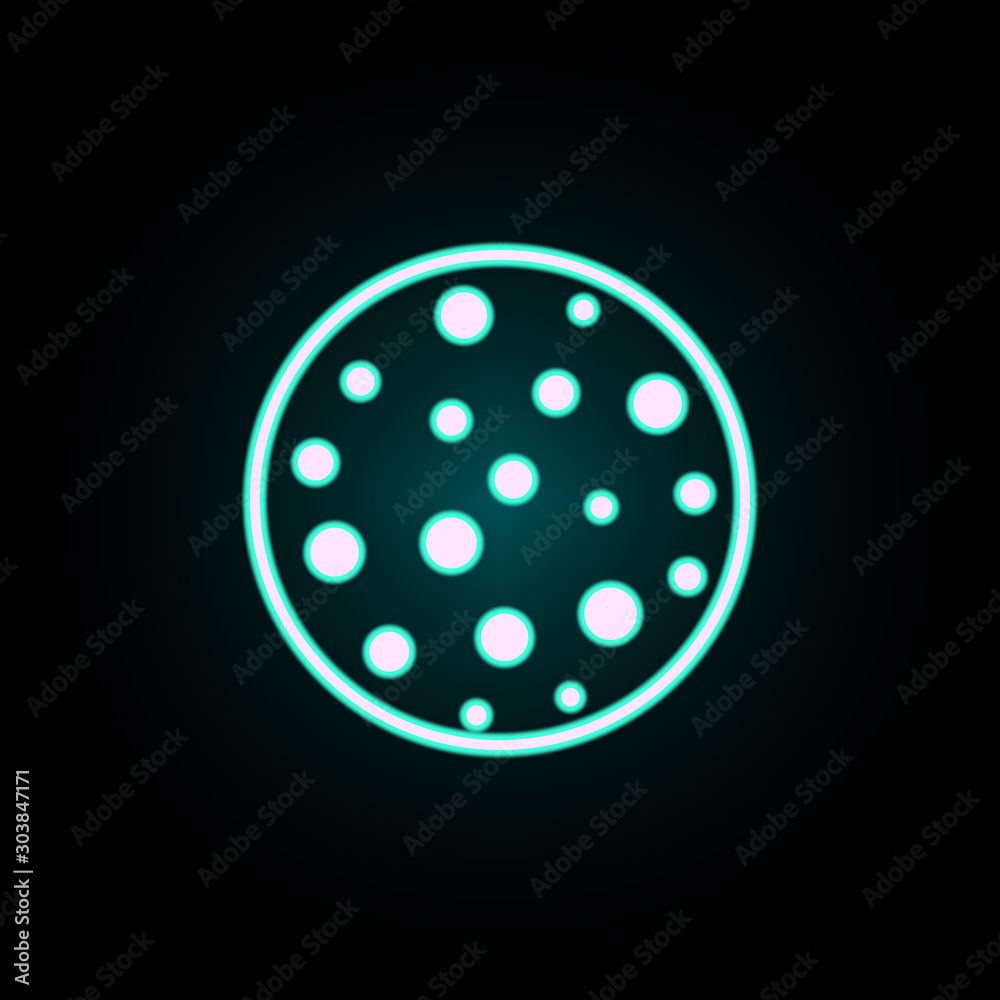 Stock-Vektorgrafik „Germs in vitro neon icon. Simple thin line, outline ...