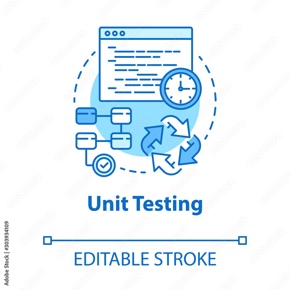 Stock-Vektorgrafik „Unit testing turquoise concept icon. Software ...