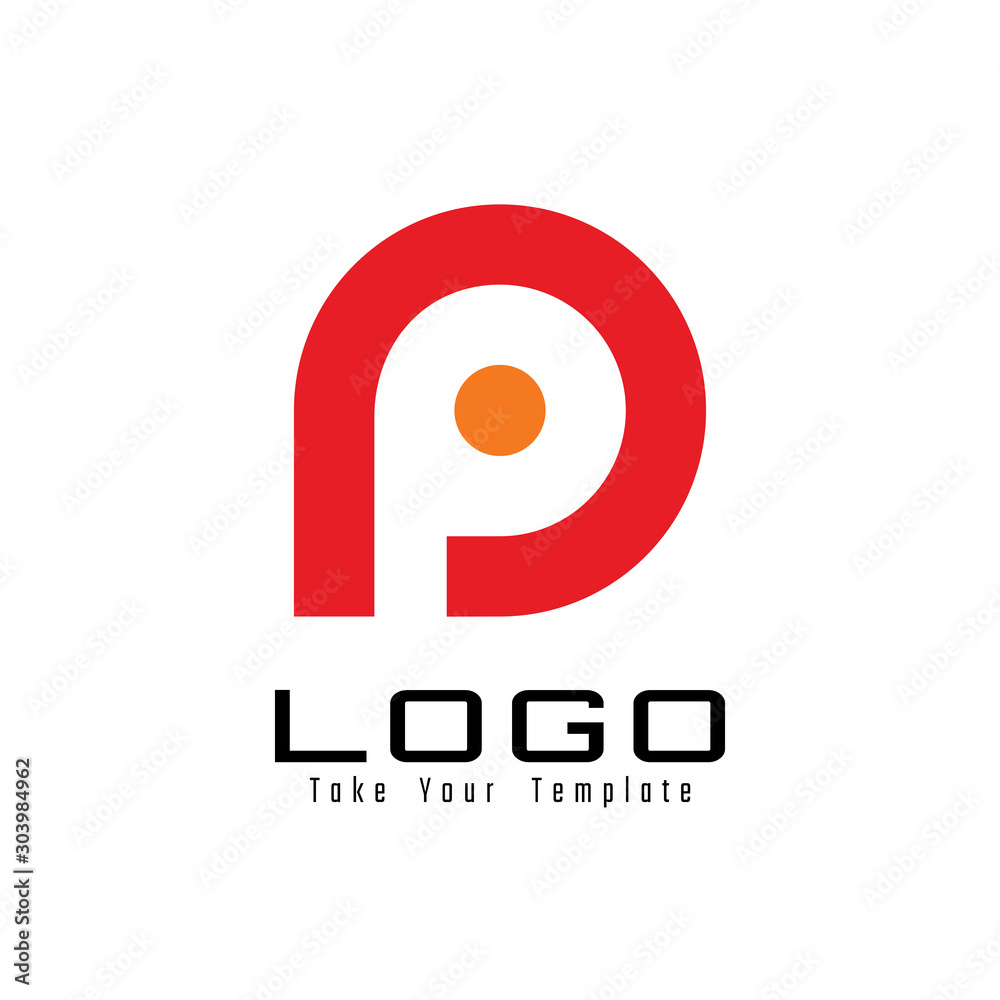 letter p logo design and template Stock Vector | Adobe Stock