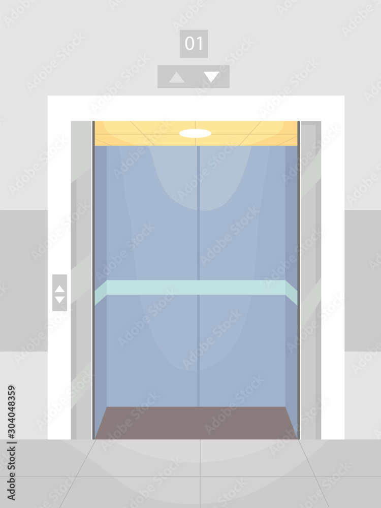 Elevator Open Illustration Stock Vector | Adobe Stock