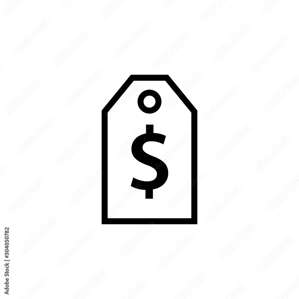 Price Tag outline icon. Clipart image isolated on white background ...