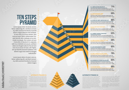 Ten Steps Pyramid Infographic Stock Template | Adobe Stock