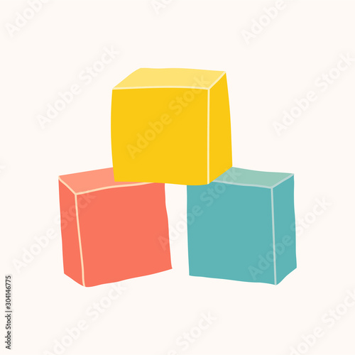 Childrens toys, blocks, designer. Cartoon vector clip art eps 10 ...
