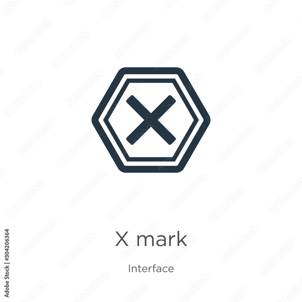 X mark icon vector. Trendy flat x mark icon from interface collection ...