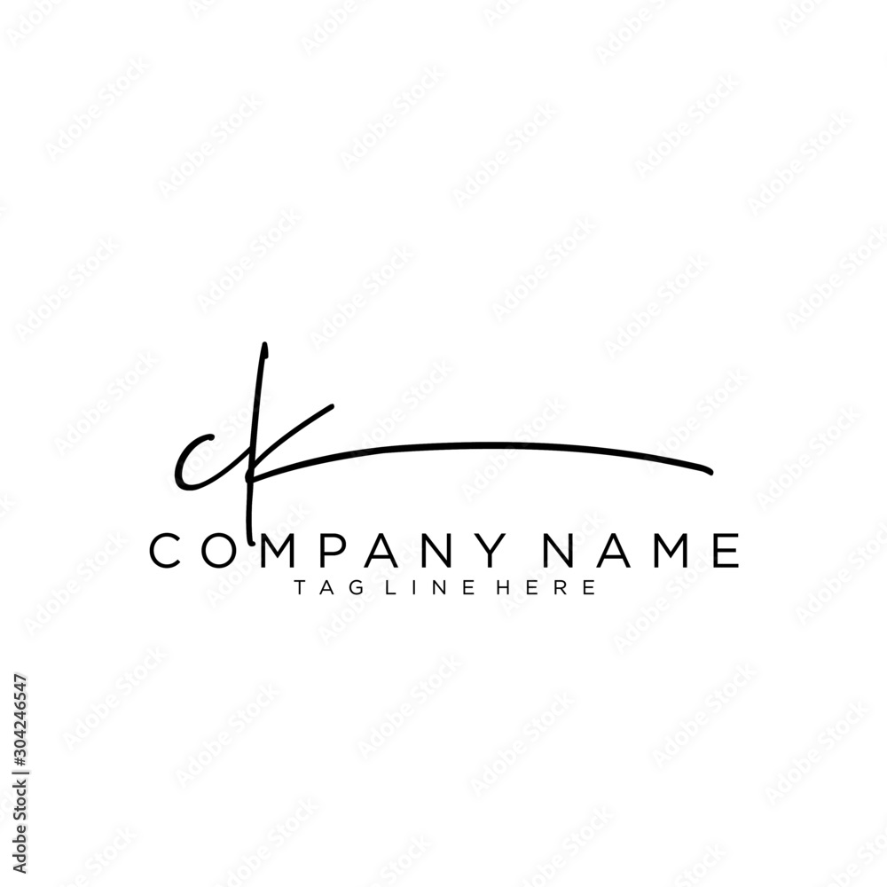 Initial letter CK Signature handwriting Logo Vector Stock Vector ...