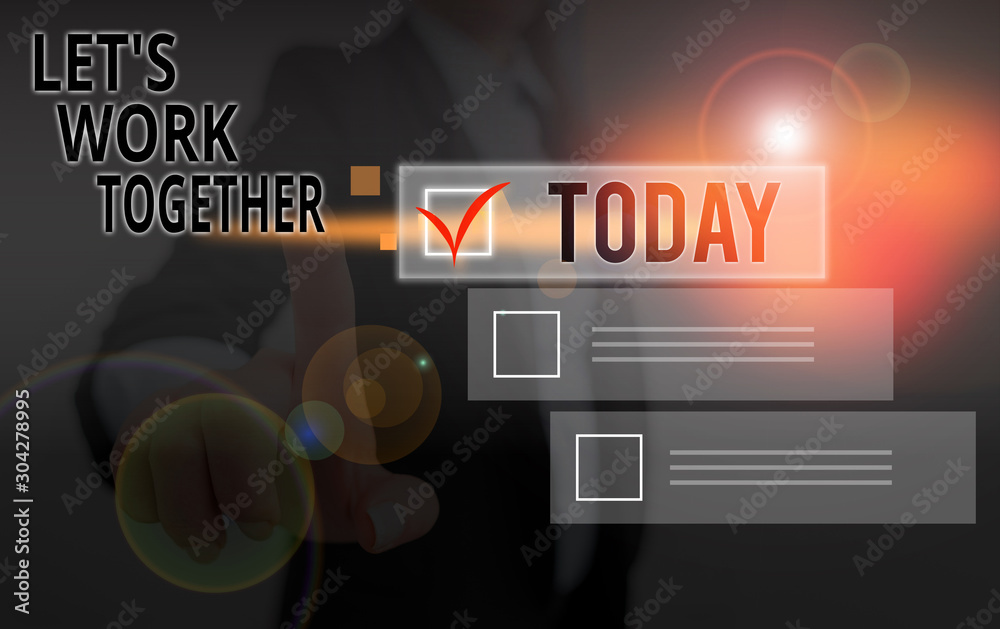 Writing note showing Let S Work Together. Business concept for Unite ...