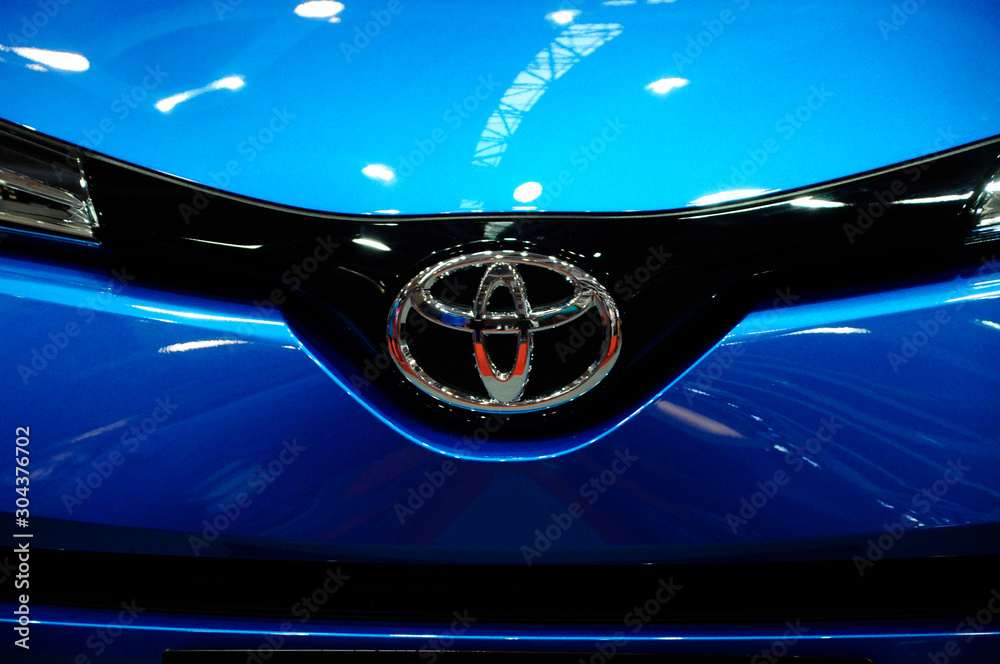 KUALA LUMPUR, MALAYSIA -MARCH 23, 2018: TOYOTA commercial brand emblem ...
