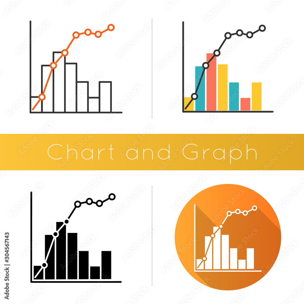 Pareto curve icon. Information chart and graph. 80-20 rule ...