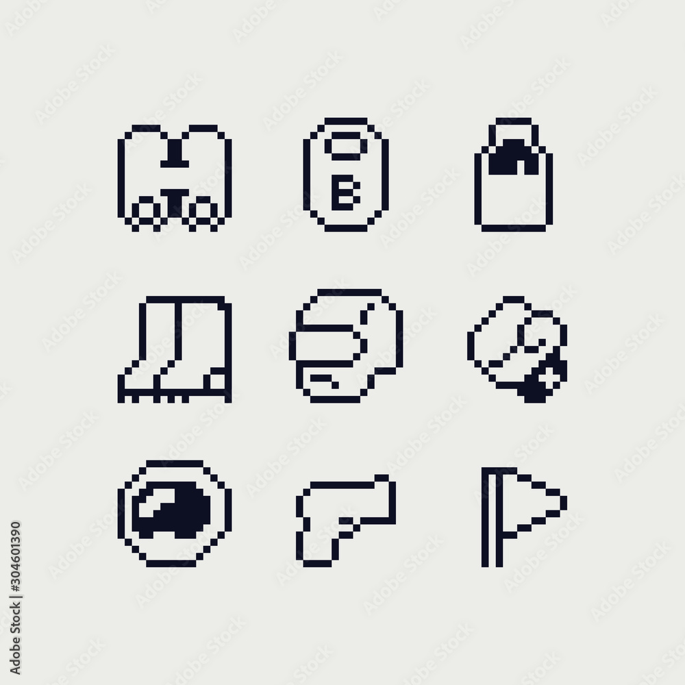 Stock-Vektorgrafik „Sports equipment, binoculars, helmet, glove, boots ... Stock-Vektorgrafik „Sports equipment, binoculars, helmet, glove, boots ...